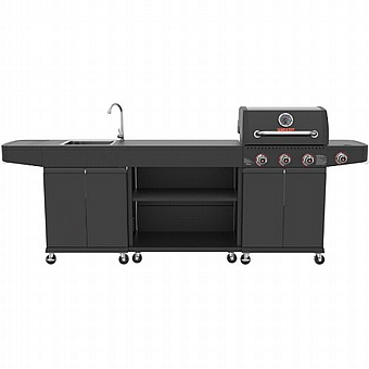 גריל גז 3 מבערים כולל כירת צד ומטבח חוץ מבית AMGAZIT אמגזית דגם BLACK ...